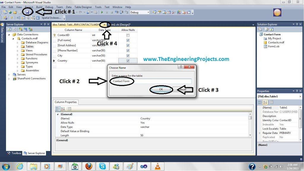 Create Database in Microsoft Visual Studio - The Engineering Projects