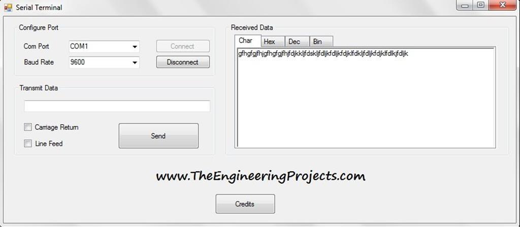 Download Serial Terminal Software in vb2010 - The Engineering Projects