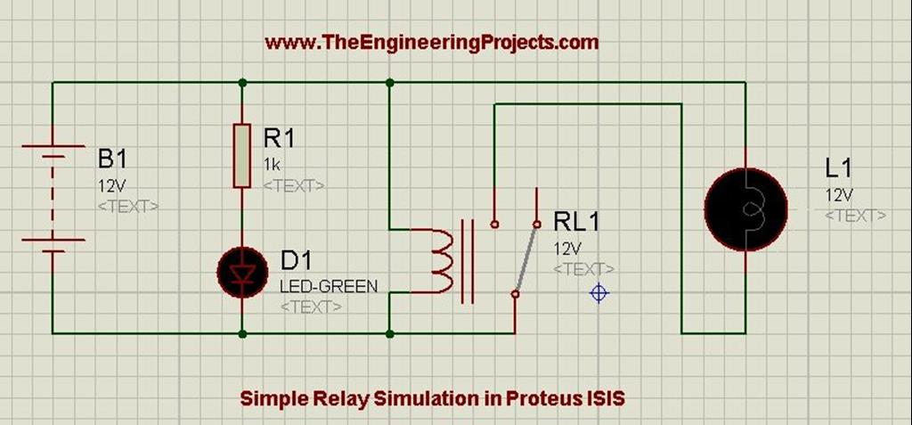 How to Control Relay in Proteus ISIS - The Engineering Projects