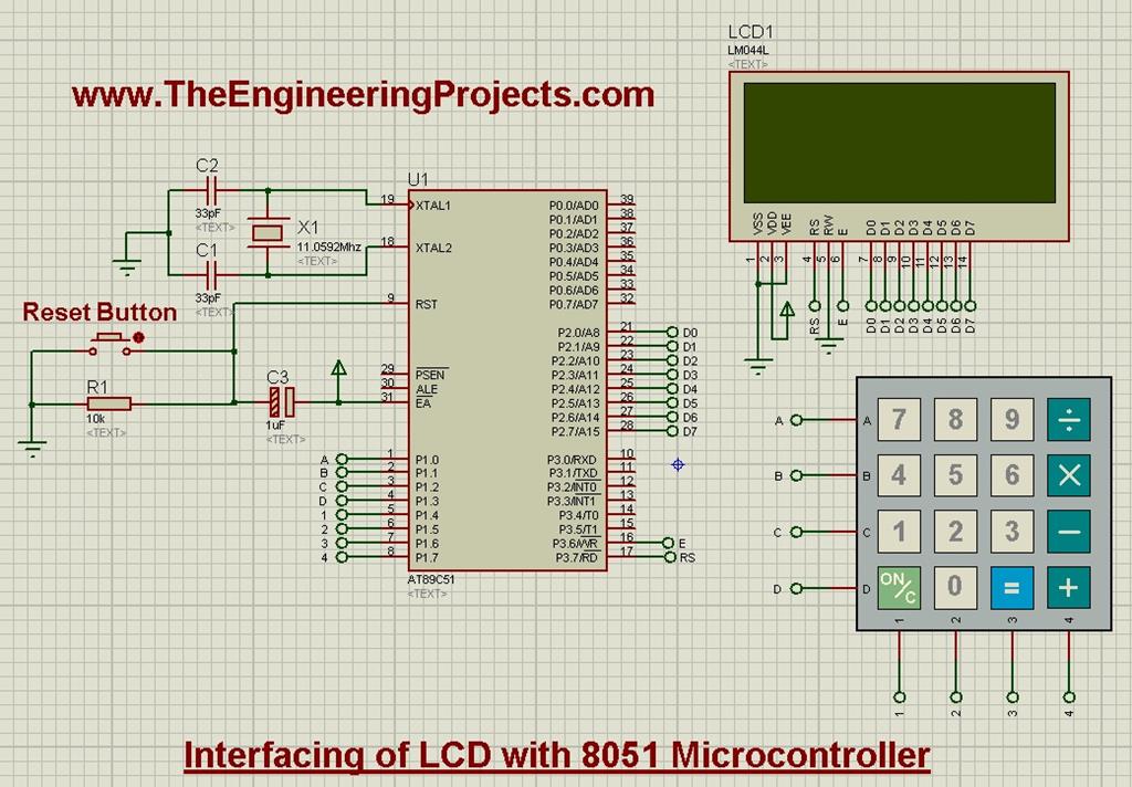 Interfacing of Keypad with 8051 Microcontroller in Proteus - The Engineering Projects