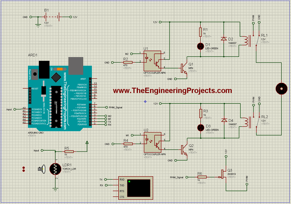 DC Motor Speed Control using Arduino in Proteus - The Engineering Projects
