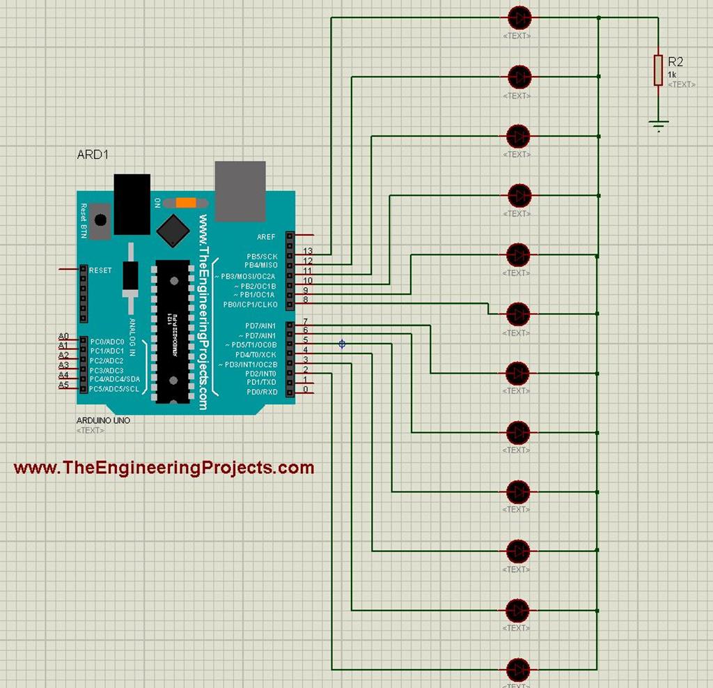 A Simple Arduino LED Example in Proteus - The Engineering Projects