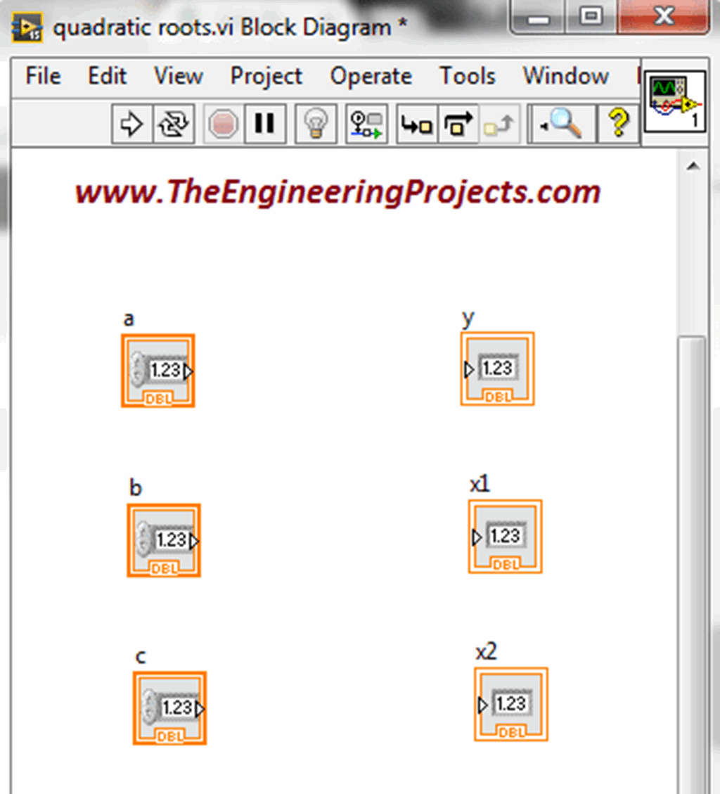 Quadratic Roots Calculation in LabVIEW - The Engineering Projects