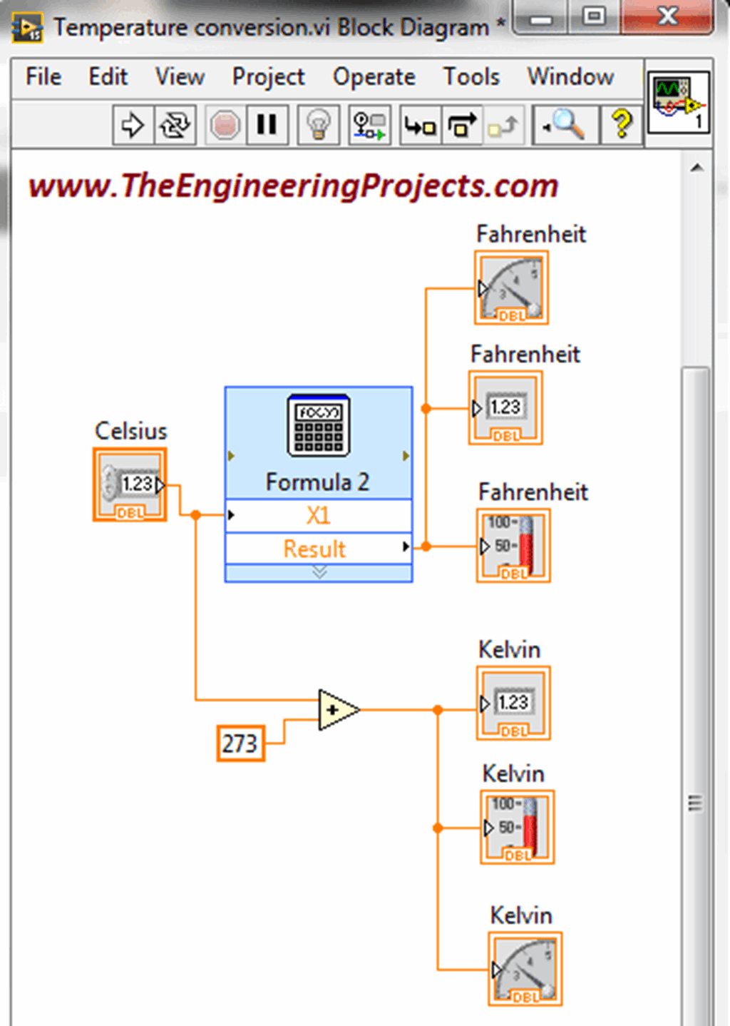 Temperature Conversion in LabVIEW - The Engineering Projects