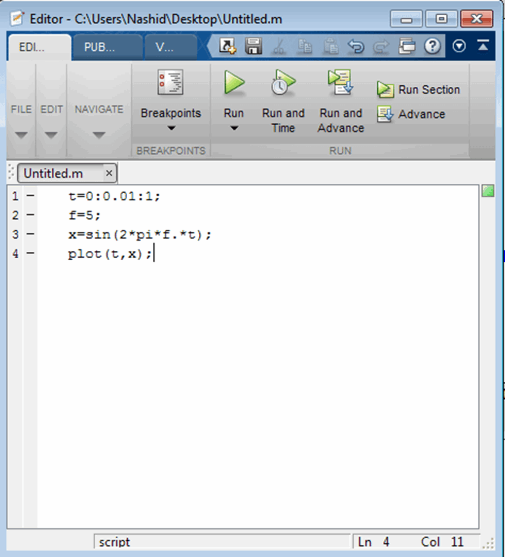 Generating Simple Signal in MATLAB - The Engineering Projects