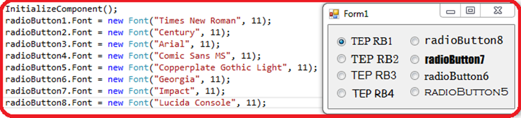 C# RadioButton Control - The Engineering Projects
