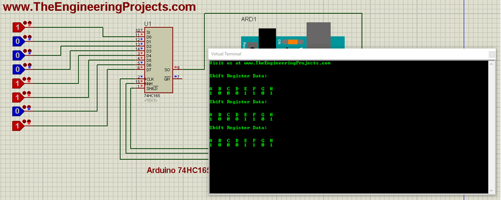 Arduino 74HC165 Interfacing: Increase Input Pins - The Engineering Projects