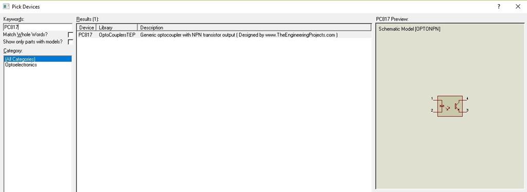 PC817 Library for Proteus - The Engineering Projects