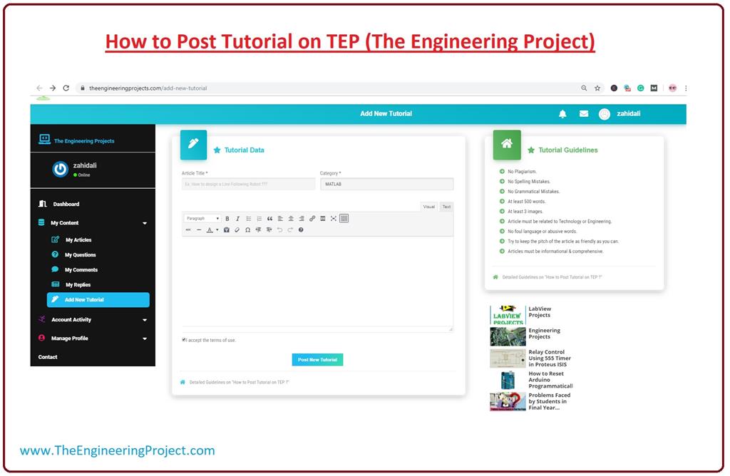 How to Post Tutorial on TEP (The Engineering Project) - The Engineering ...