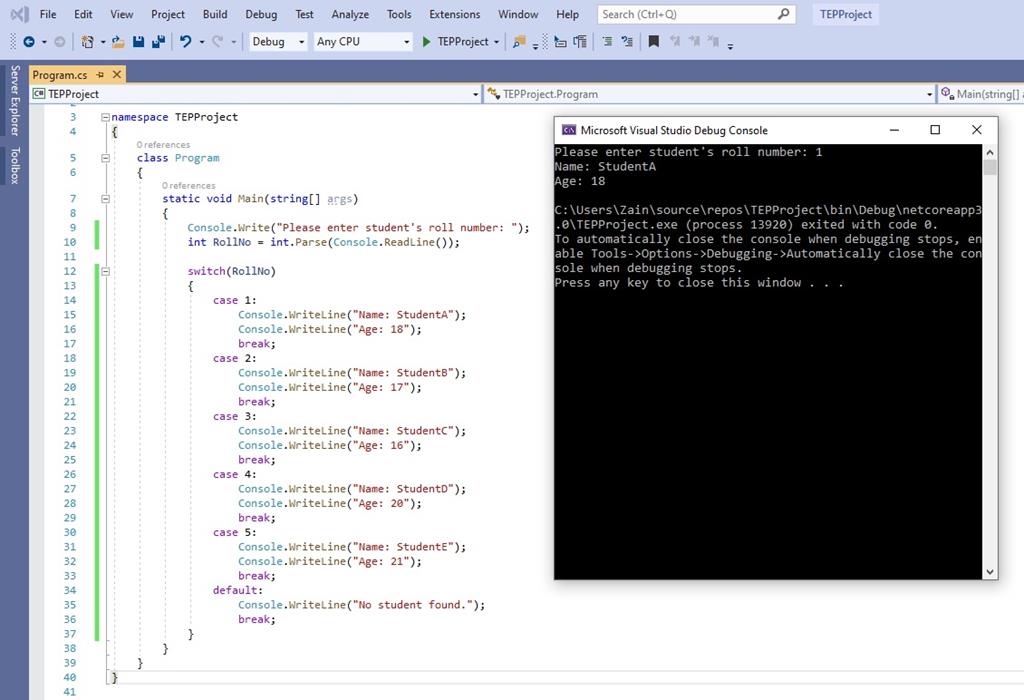 How to use switch Statement in C# - The Engineering Projects