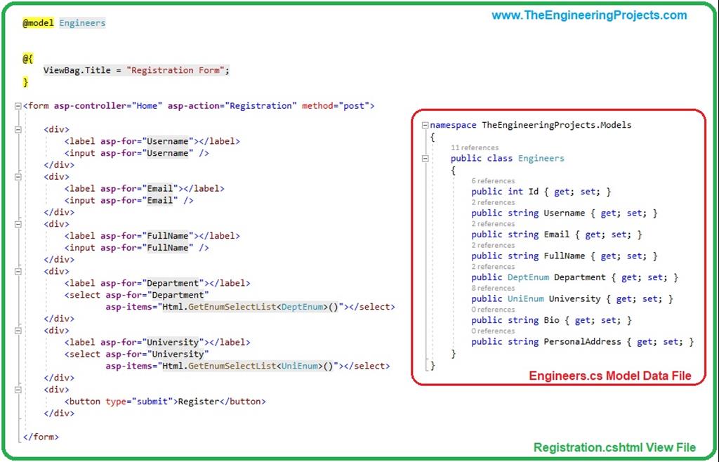 Create a Registration Form in ASP.NET Core - The Engineering Projects