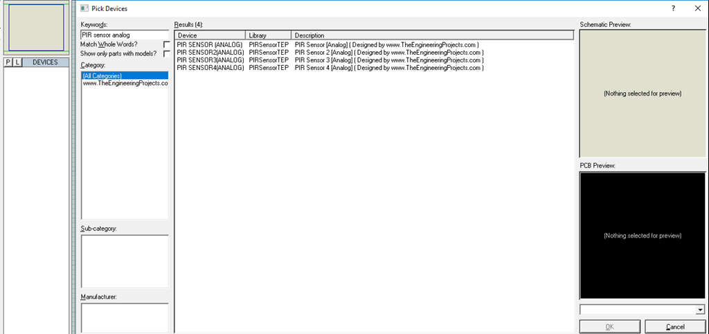 Analog PIR Sensor Library for Proteus V2.0 - The Engineering Projects