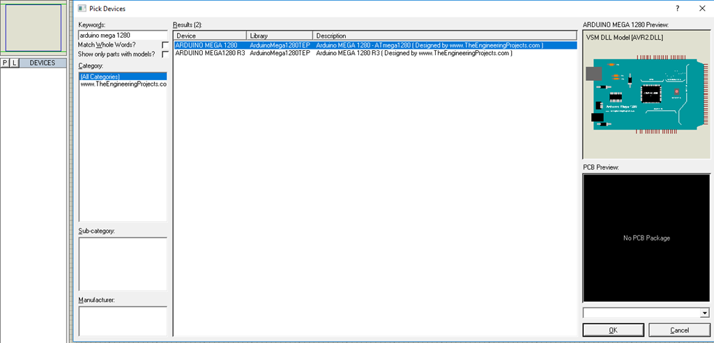 Arduino Mega 1280 Library for Proteus - The Engineering Projects
