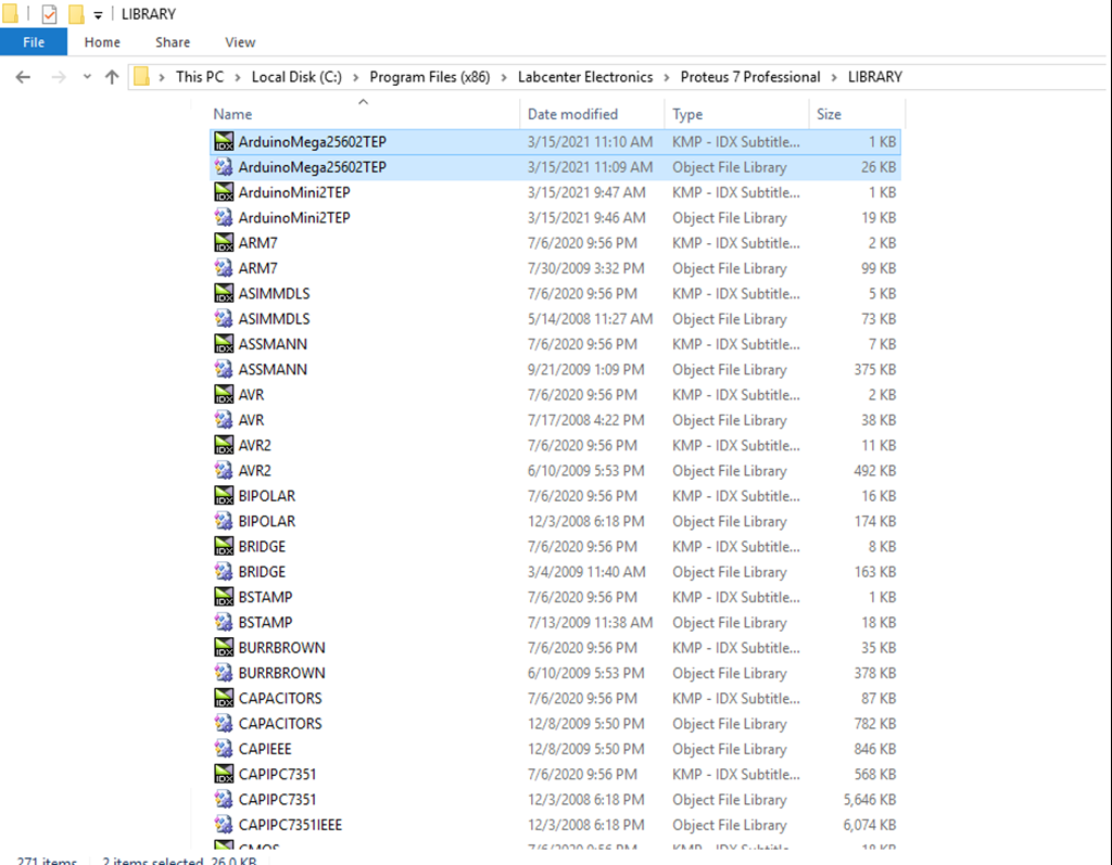 Arduino Mega 2560 Library for Proteus V2.0 - The Engineering Projects