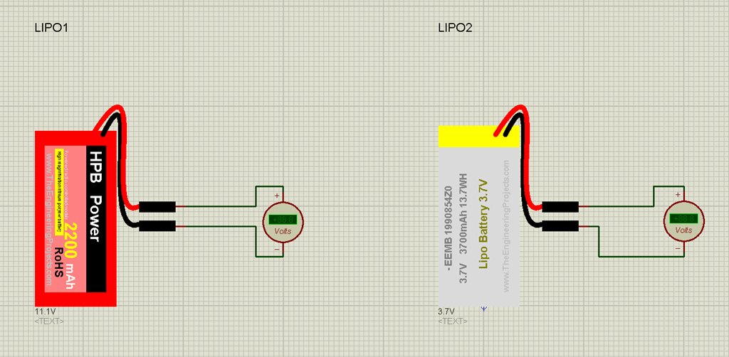Lipo Battery Library for Proteus - The Engineering Projects