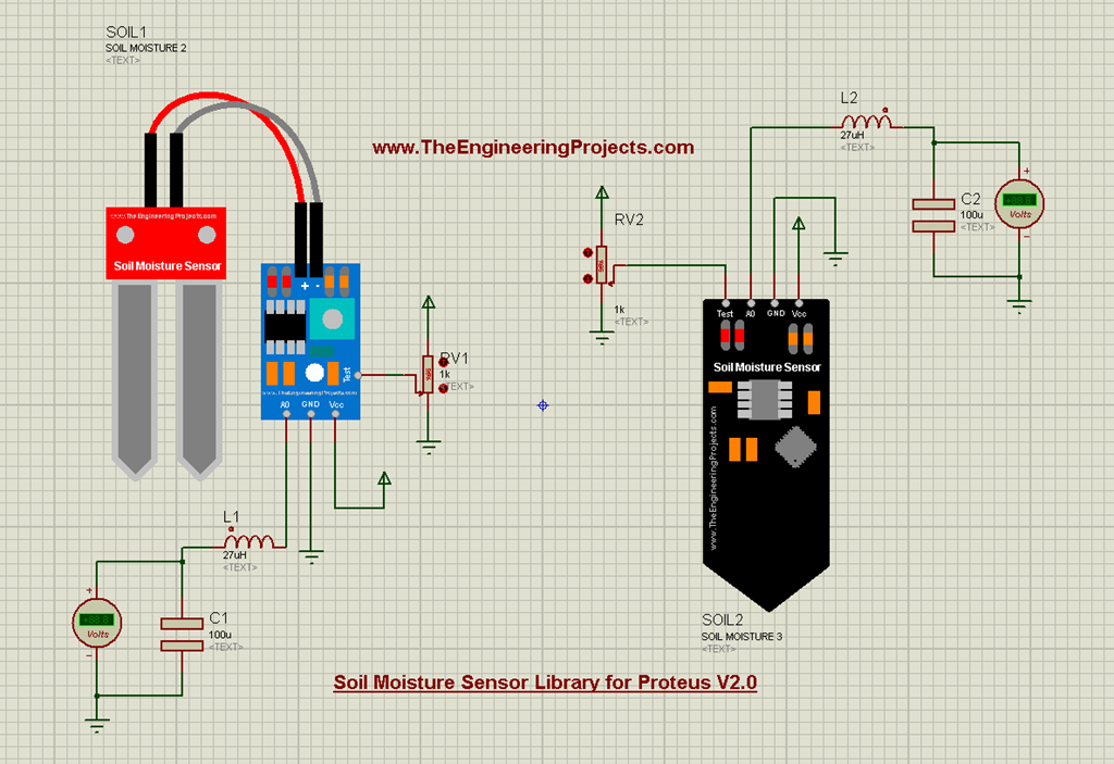 Soil Moisture Sensor Library for Proteus V2.0 - The Engineering Projects