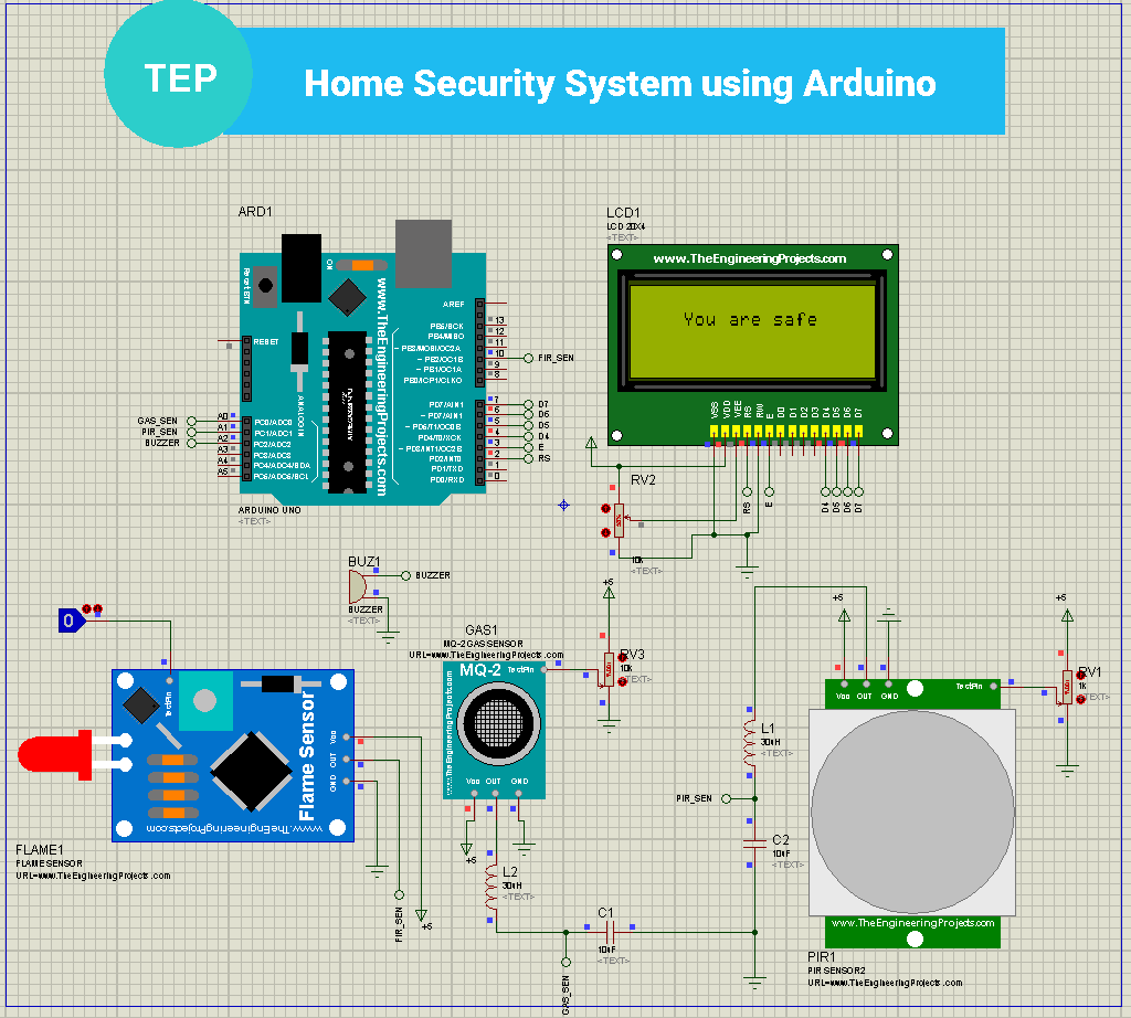 Smart Home Security System using Arduino - The Engineering Projects