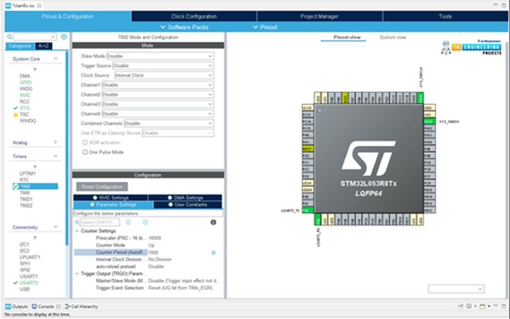 STM32 Serial Communication in Polling Mode - The Engineering Projects
