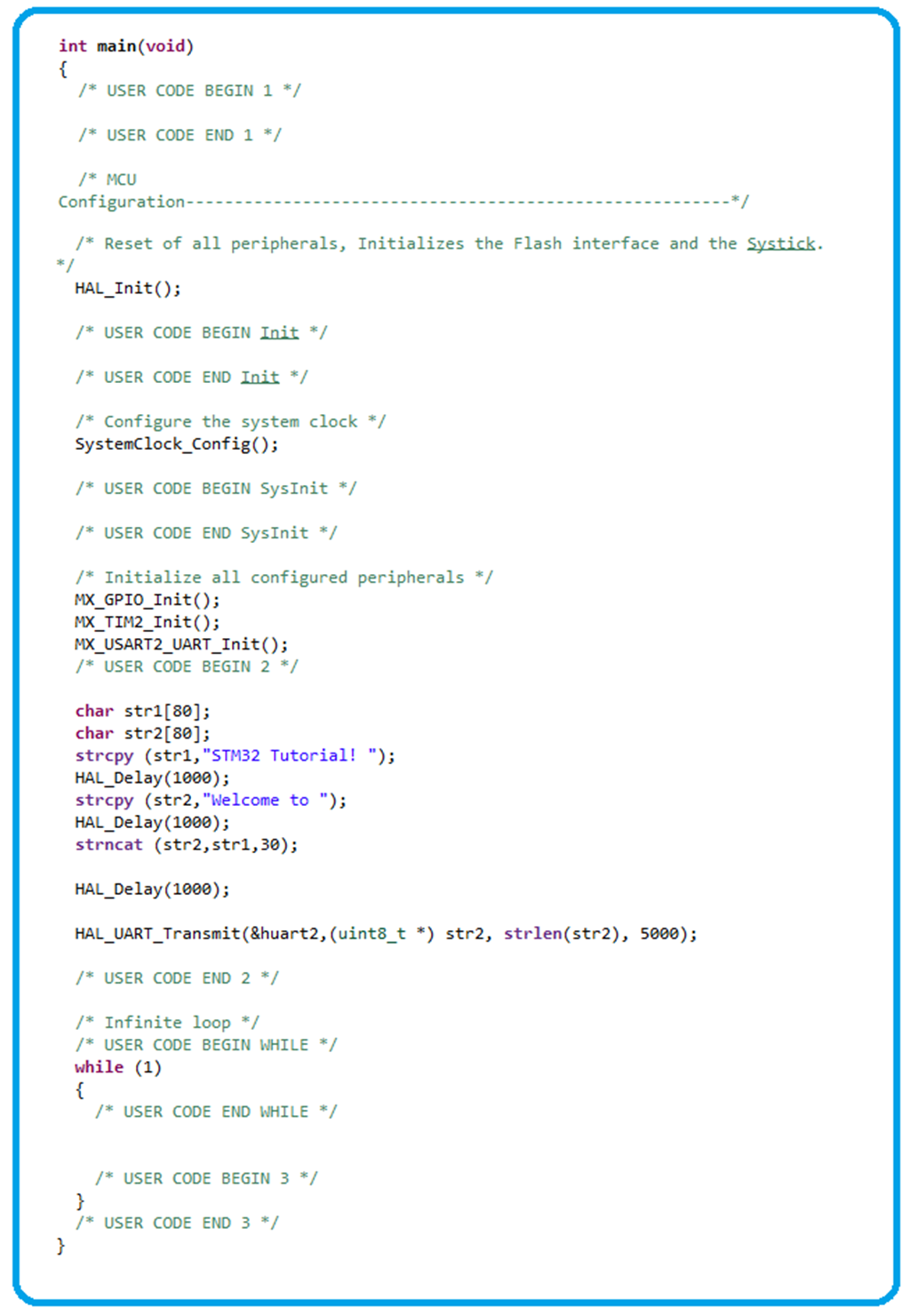 Stm32 Serial Communication In Polling Mode The Engineering Projects