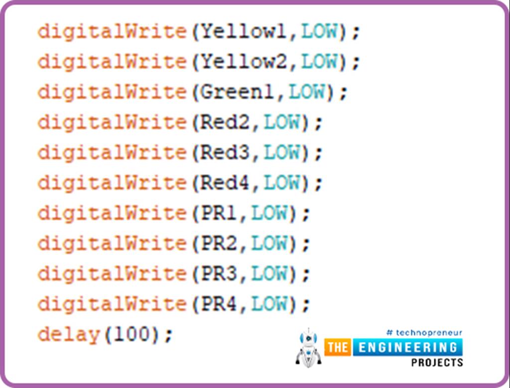 Simple 4-Way Traffic Light Control using Arduino - The Engineering Projects