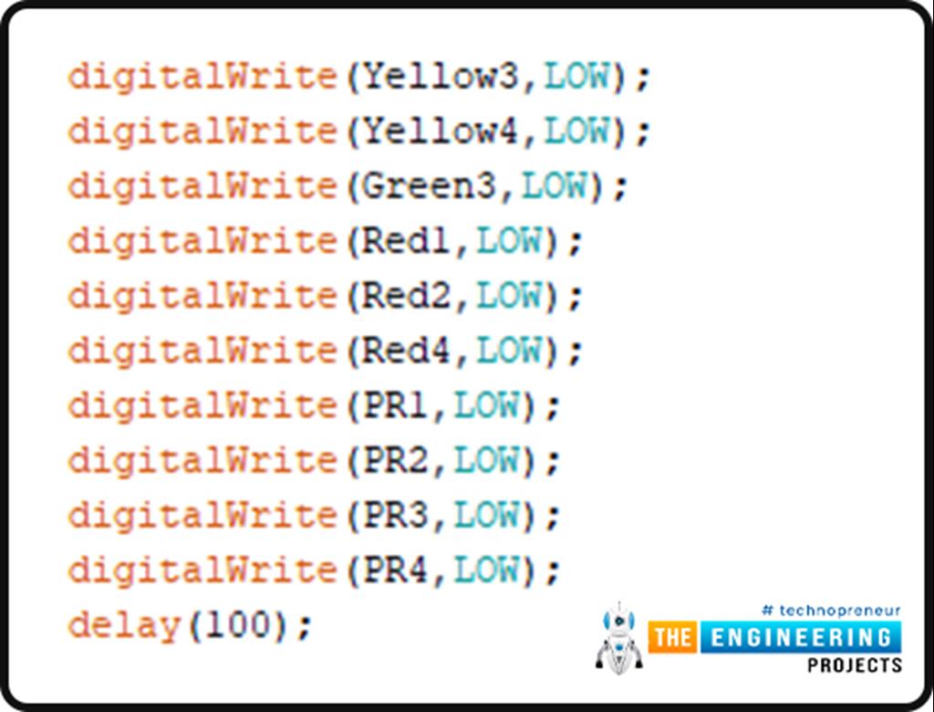 Simple 4-Way Traffic Light Control using Arduino - The Engineering Projects