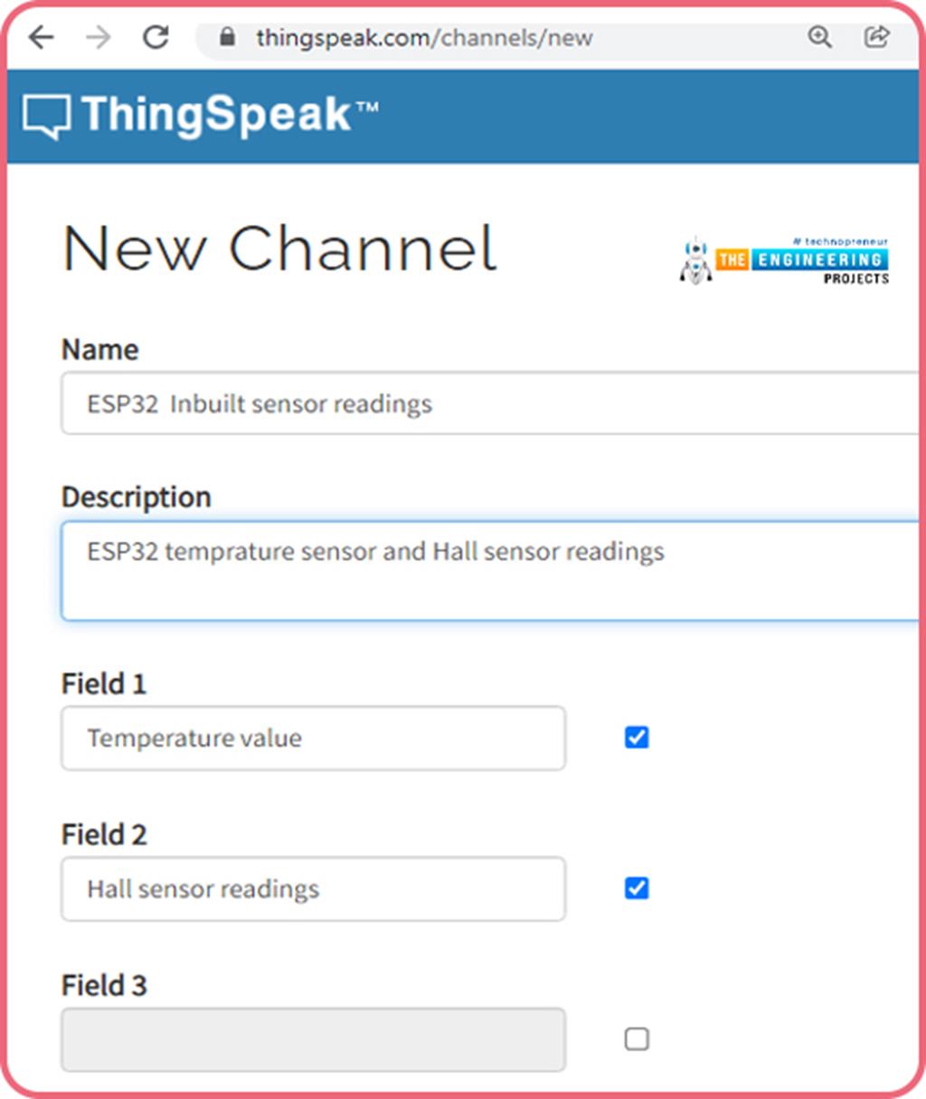Sending Data To Cloud With Esp32 And Thingspeak The Engineering Projects
