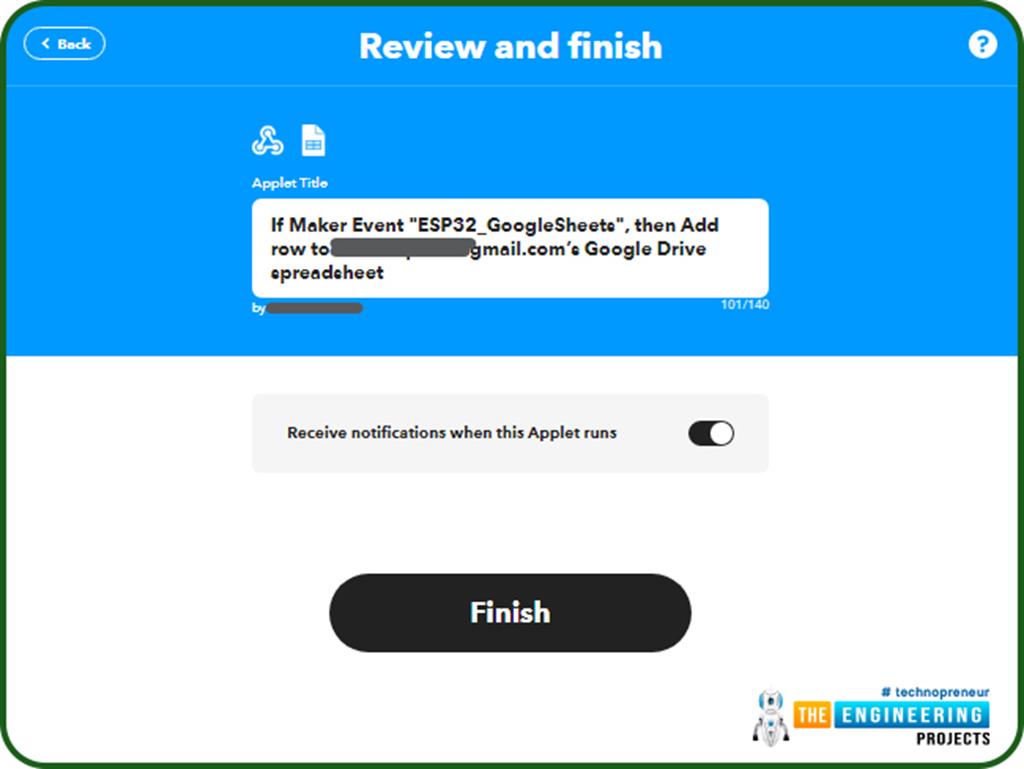 Sending Sensor Readings to Google Sheet Through IFTTT using ESP32 - The Engineering Projects