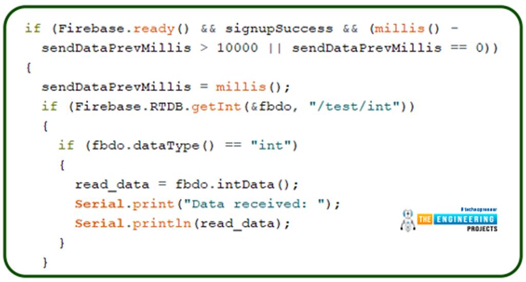 Reading Data from Firebase Database with ESP32 - The Engineering Projects