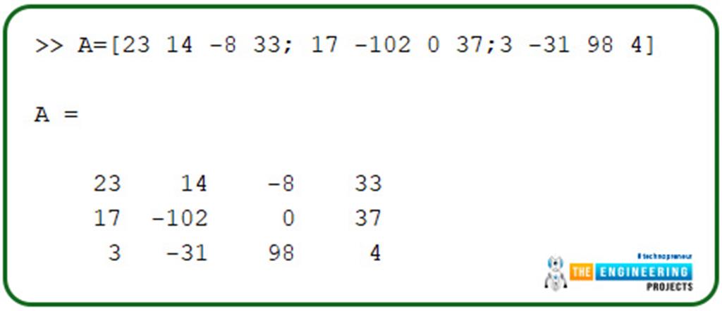 Introduction to Matrix in MATLAB - The Engineering Projects