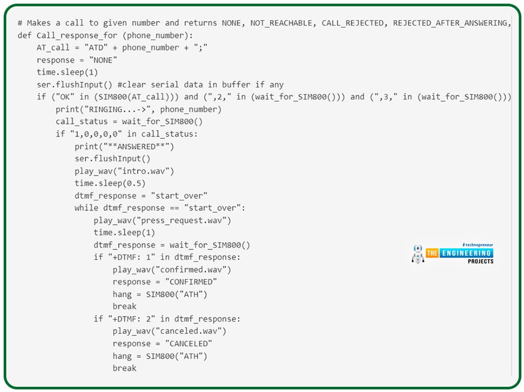 Interactive Voice Response System With Raspberry Pi 4 & SIM800L - The Engineering Projects