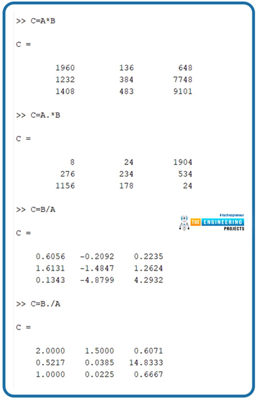 How To Use Matlab Operators The Engineering Projects