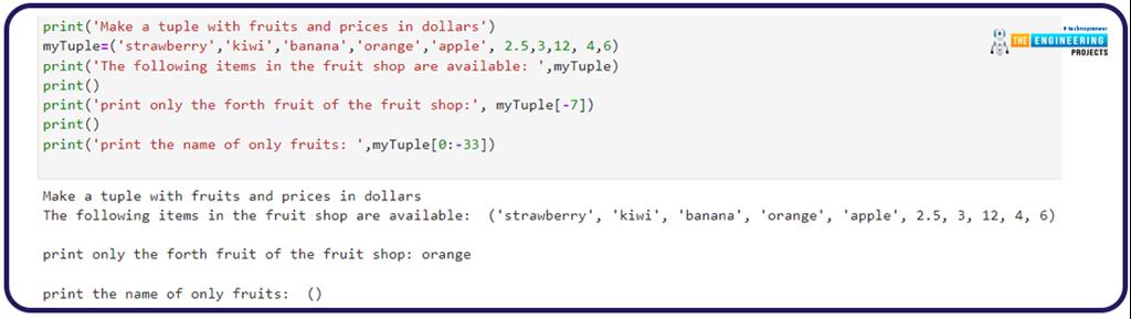 Tuple DataType in Python - The Engineering Projects