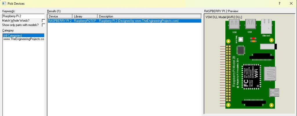 Raspberry Pi 2 Library for Proteus - The Engineering Projects