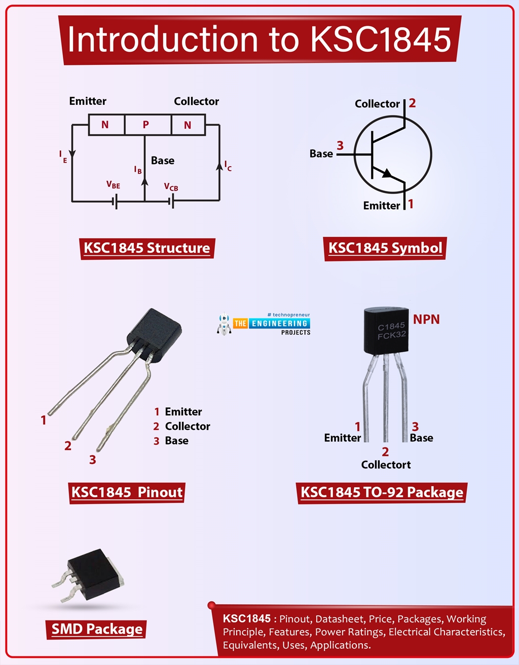 KSC1845 Datasheet, Pinout, Power Ratings, Equivalents & Applications ...