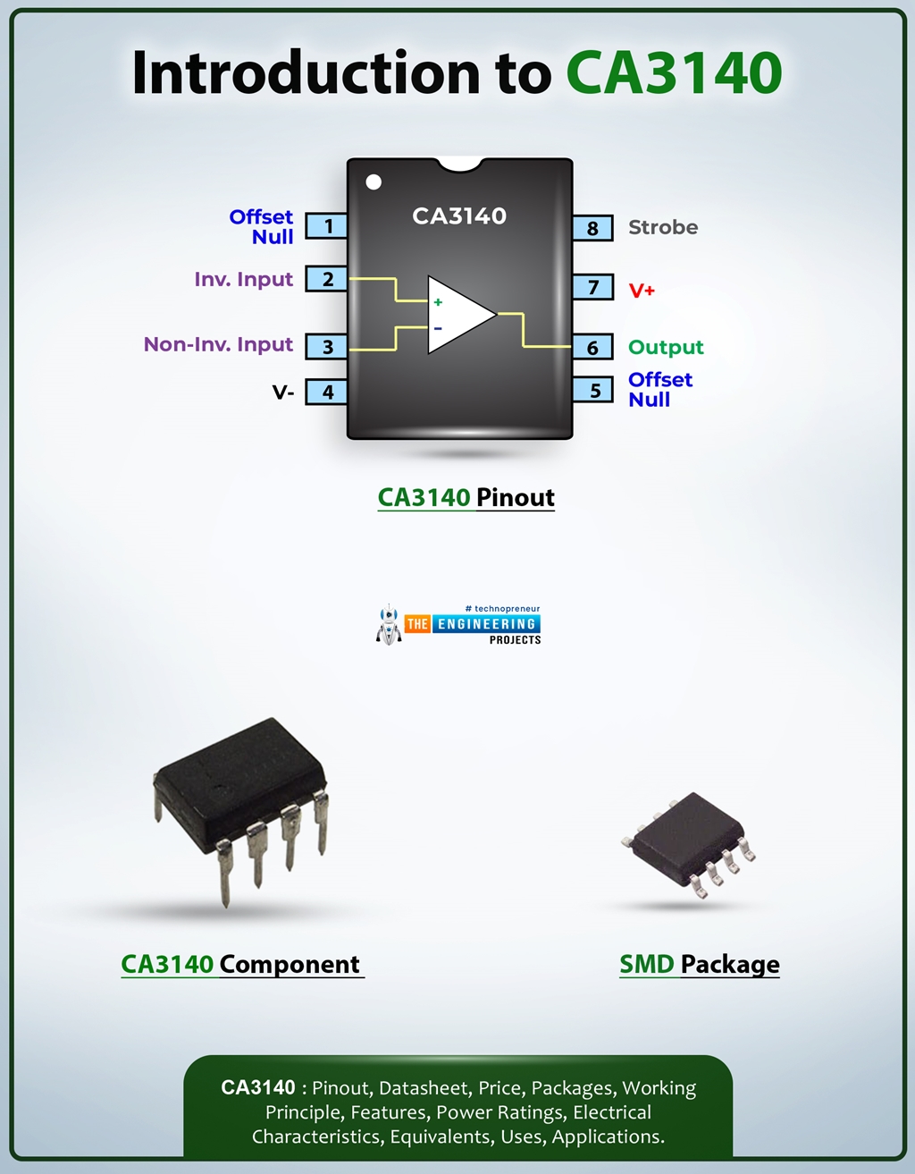 CA3140 Op-Amp Datasheet, Pinout, Features & Applications - The ...