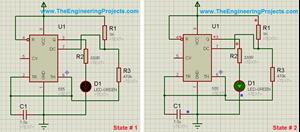 LED Flashing Project with 555 Timer in Proteus - The Engineering Projects