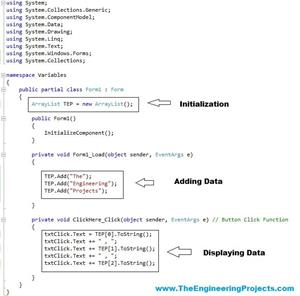 How to use C# ArrayList - The Engineering Projects