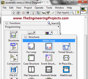 Quadratic Roots Calculation in LabVIEW - The Engineering Projects