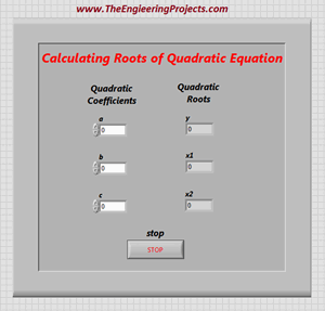 Quadratic Roots Calculation in LabVIEW - The Engineering Projects