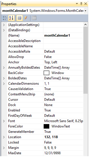 C# MonthCalendar Control - The Engineering Projects