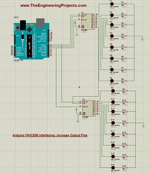 Arduino 74HC595 Interfacing: Increase Output Pins - The Engineering ...