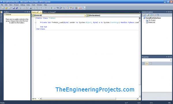 How to use Serial Port in VB 2010 - The Engineering Projects