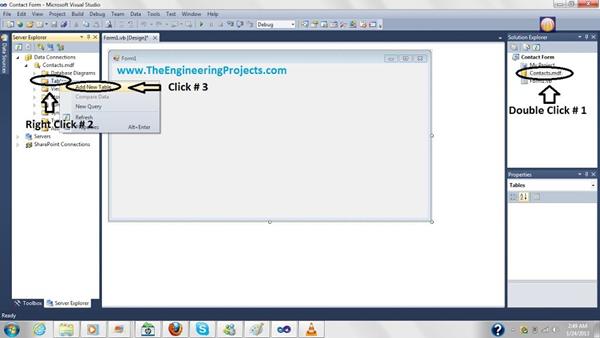 Create Database in Microsoft Visual Studio - The Engineering Projects
