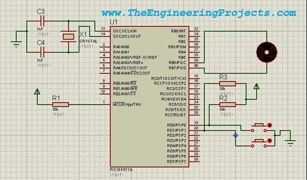 DC Motor Drive Circuit in Proteus ISIS - The Engineering Projects