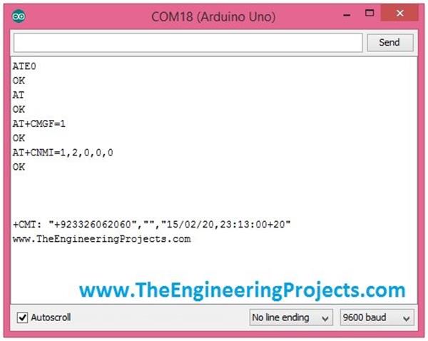Receive Sms With At Commands Using Sim900 And Arduino The Engineering Projects