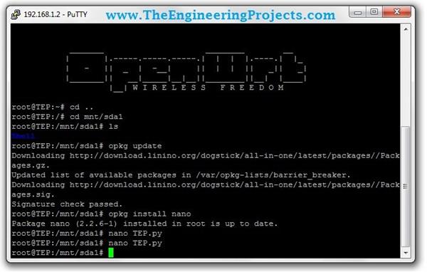 Access Linux Server of Arduino YUN with Putty - The Engineering Projects