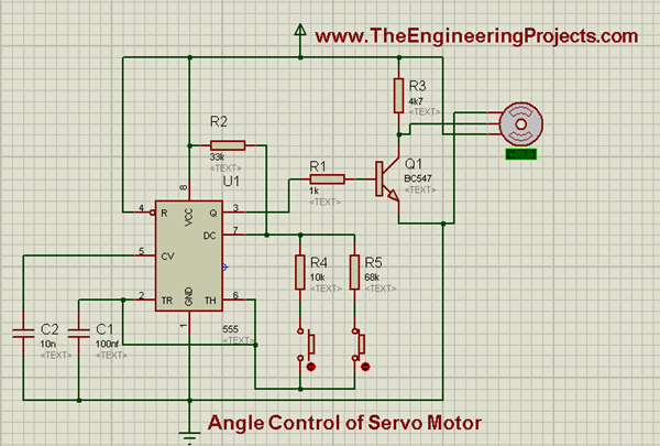 Angle Control of Servo Motor using 555 Timer in Proteus ISIS - The ...