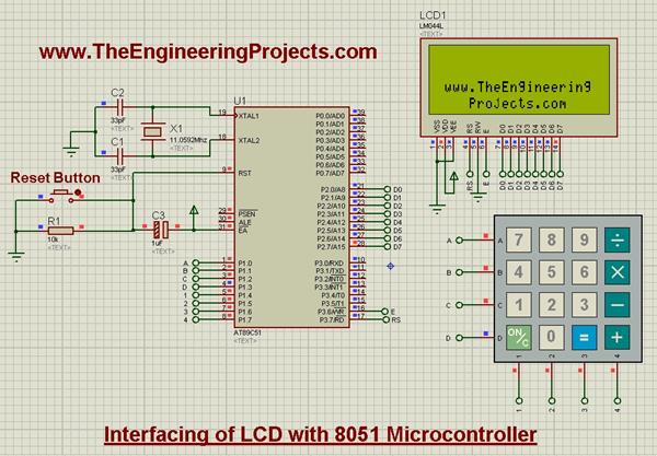Interfacing of Keypad with 8051 Microcontroller in Proteus - The Engineering Projects