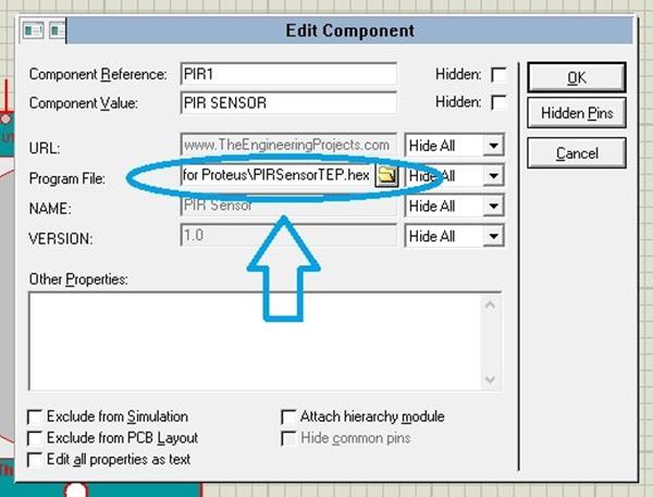 PIR Sensor Library for Proteus - The Engineering Projects