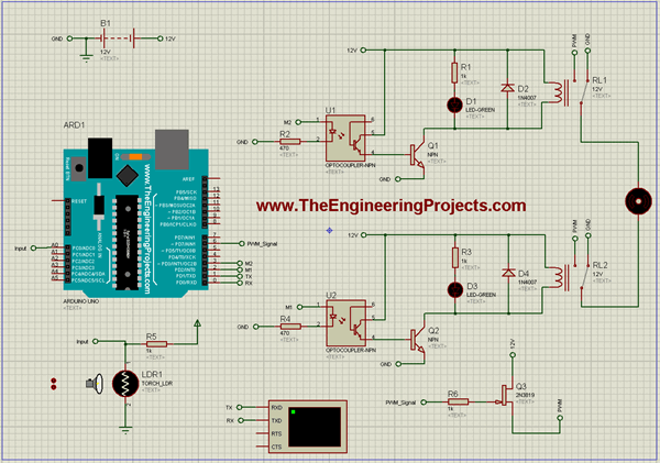 DC Motor Speed Control using Arduino in Proteus - The Engineering Projects